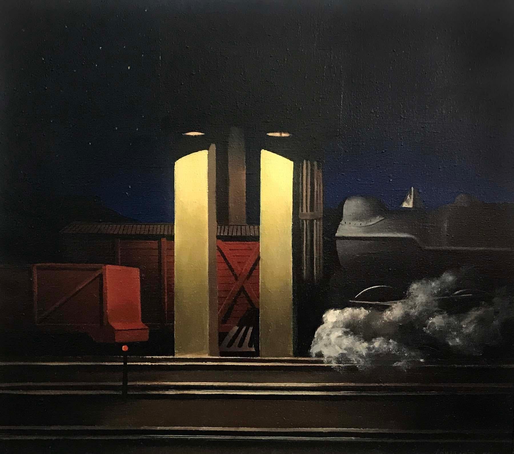 Paul Valentine Lantz - Railroad Yard, Night For Sale at 1stDibs | paul ...
