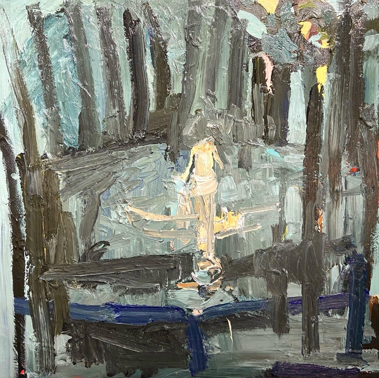 Paul Wadsworth - Nature's Swimmer. Large Abstract Expressionist Oil ...