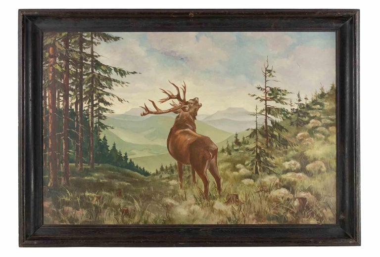 Paul Wilde - Deer - Oil and Tempera by Paul Wilde - Early 20th Century ...