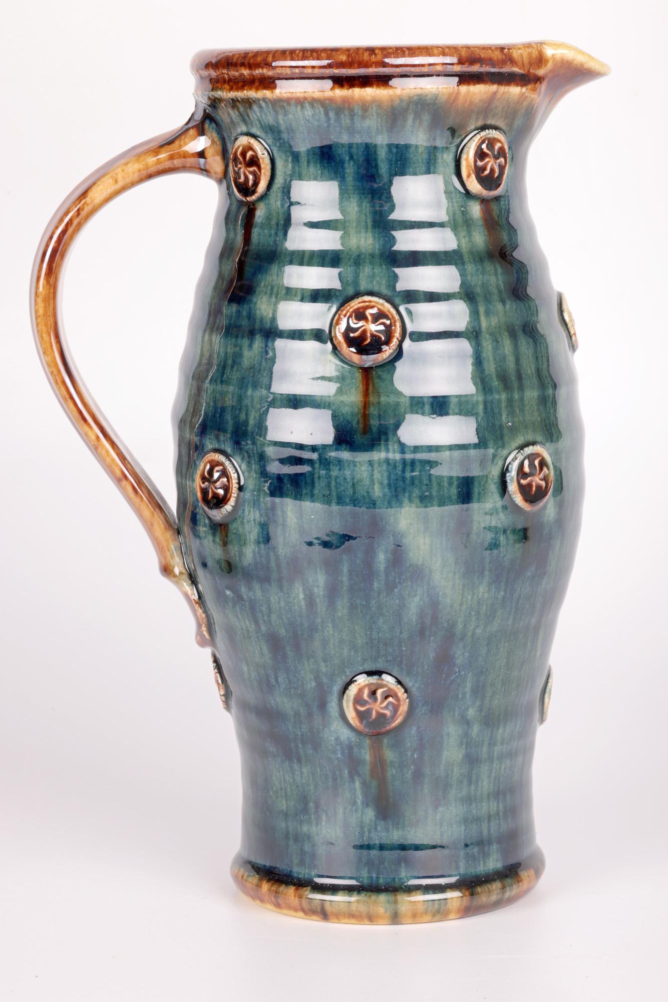 Paul Young Earthenware Studio Pottery Medallion Decorated Jug at ...
