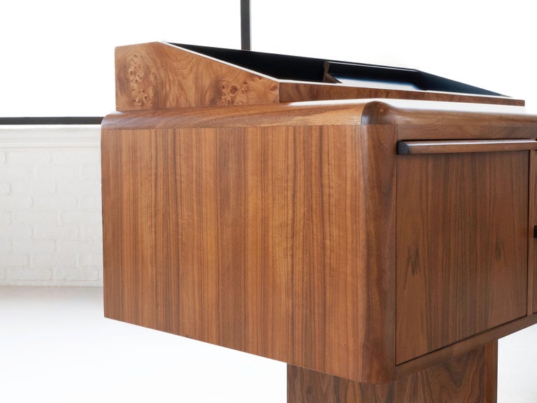 Paul Zell Electronic Studio Sound Desk in Walnut and Burlwood, California, 1978 For Sale at 1stDibs