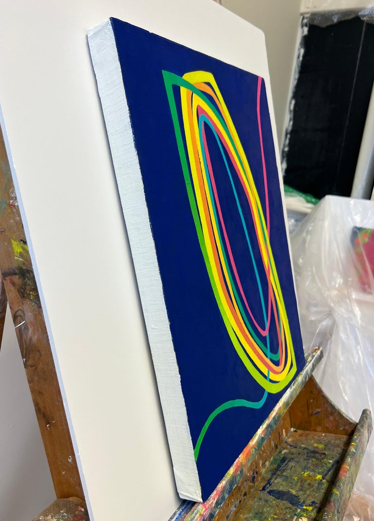 Paula Cahill - Tilt: oil painting w/ green, yellow, orange and pink ...