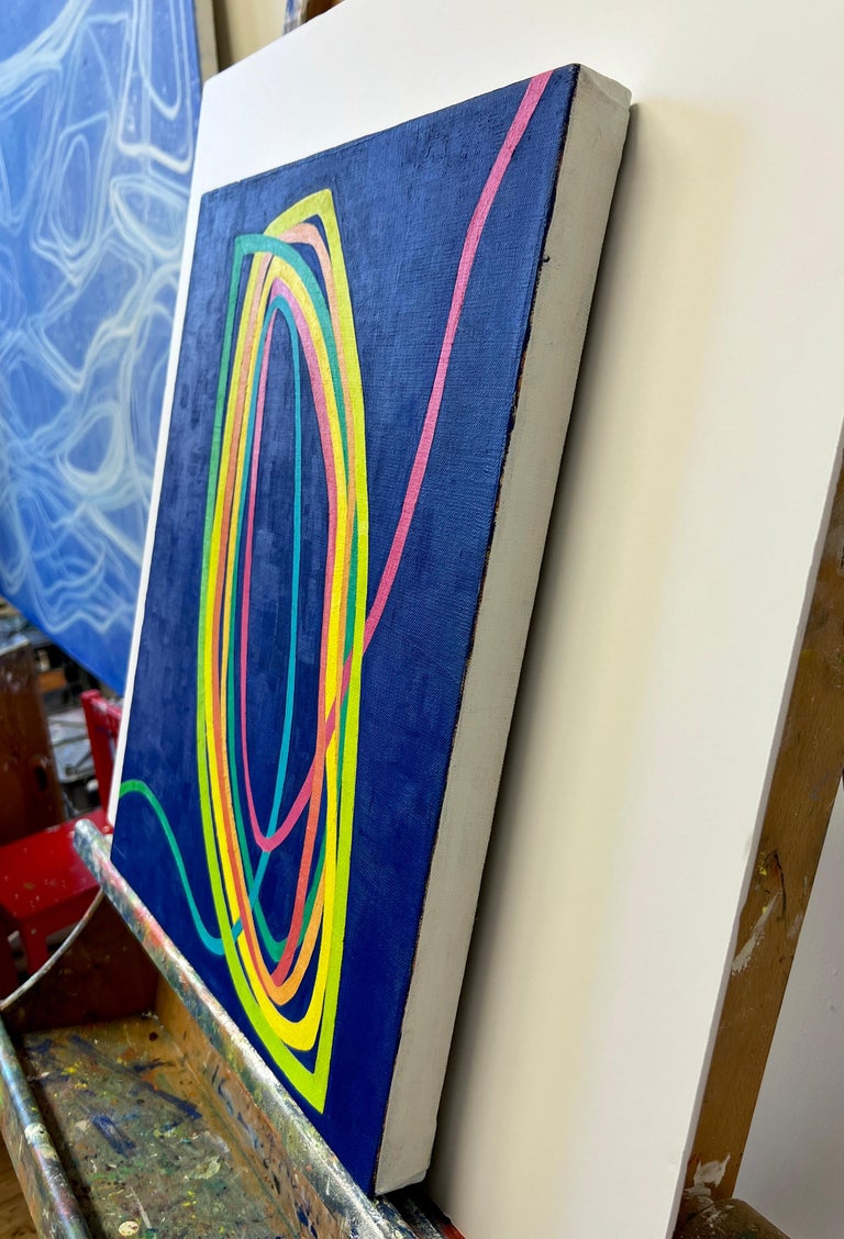 Paula Cahill - Tilt: oil painting w/ green, yellow, orange and pink ...