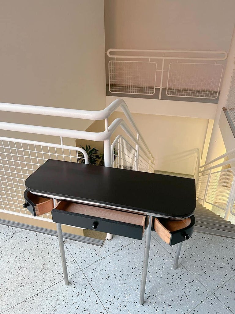 Pauli Blomstedt Modernist Console Table in Chrome and Wood, 1930s at 1stDibs