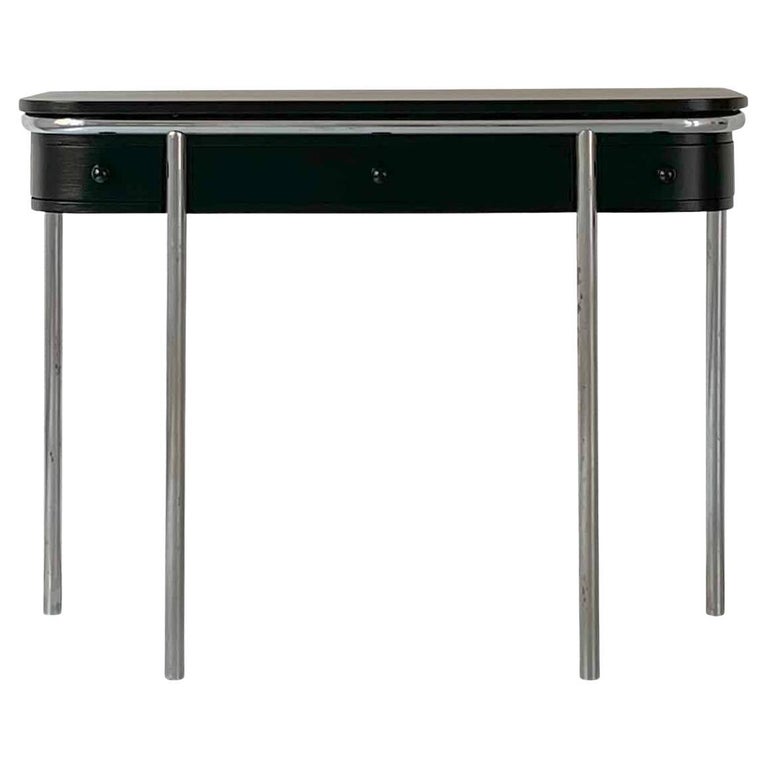 Pauli Blomstedt Modernist Console Table in Chrome and Wood, 1930s at 1stDibs
