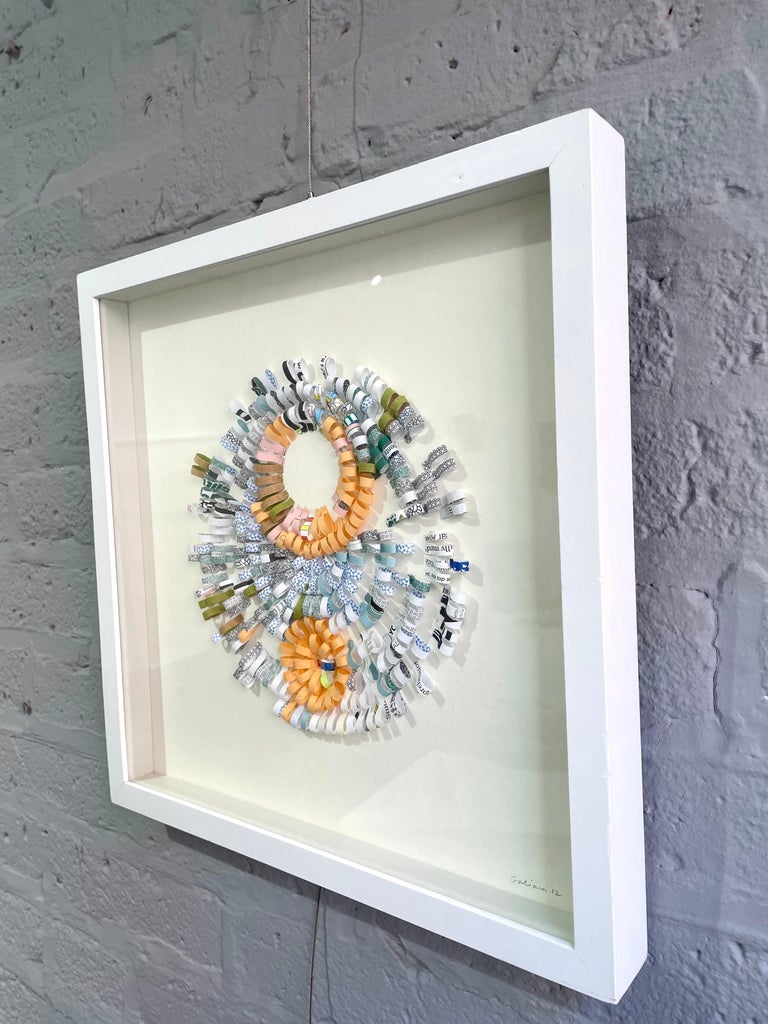 Pauline Galiana - Shredded #43- Blue orange abstract circle collage ...