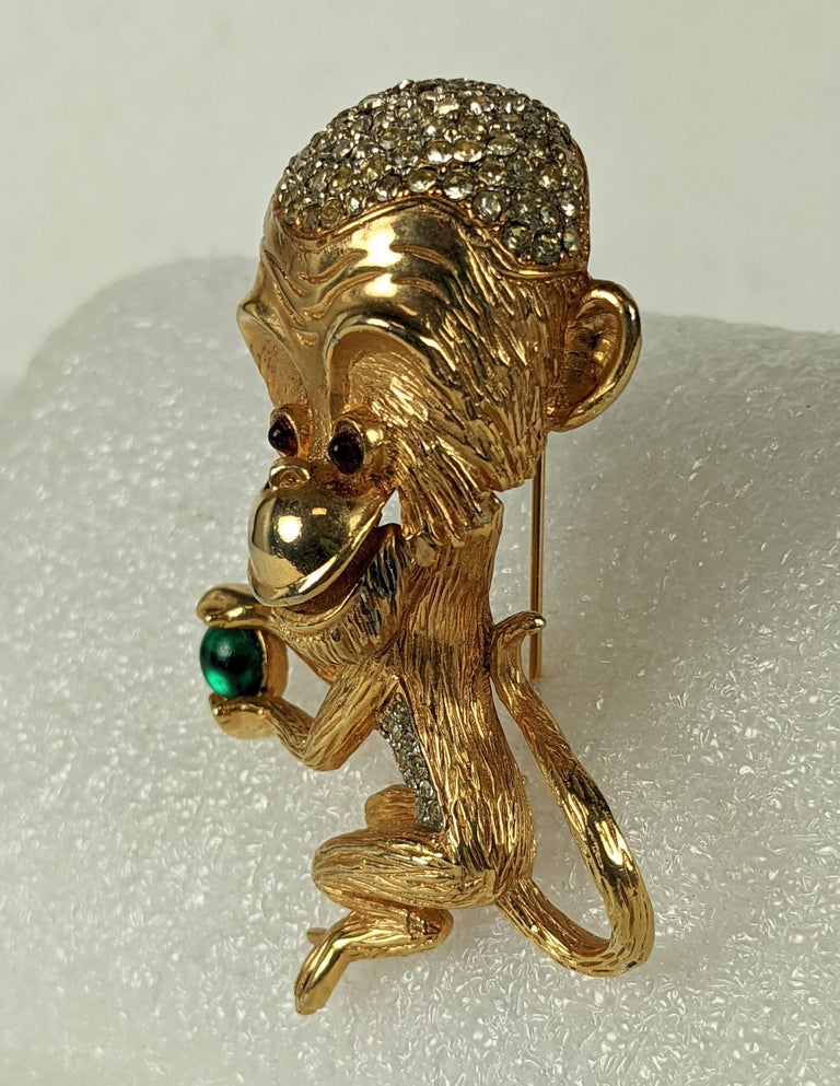 Pauline Rader Chattering Monkey Brooch For Sale at 1stDibs