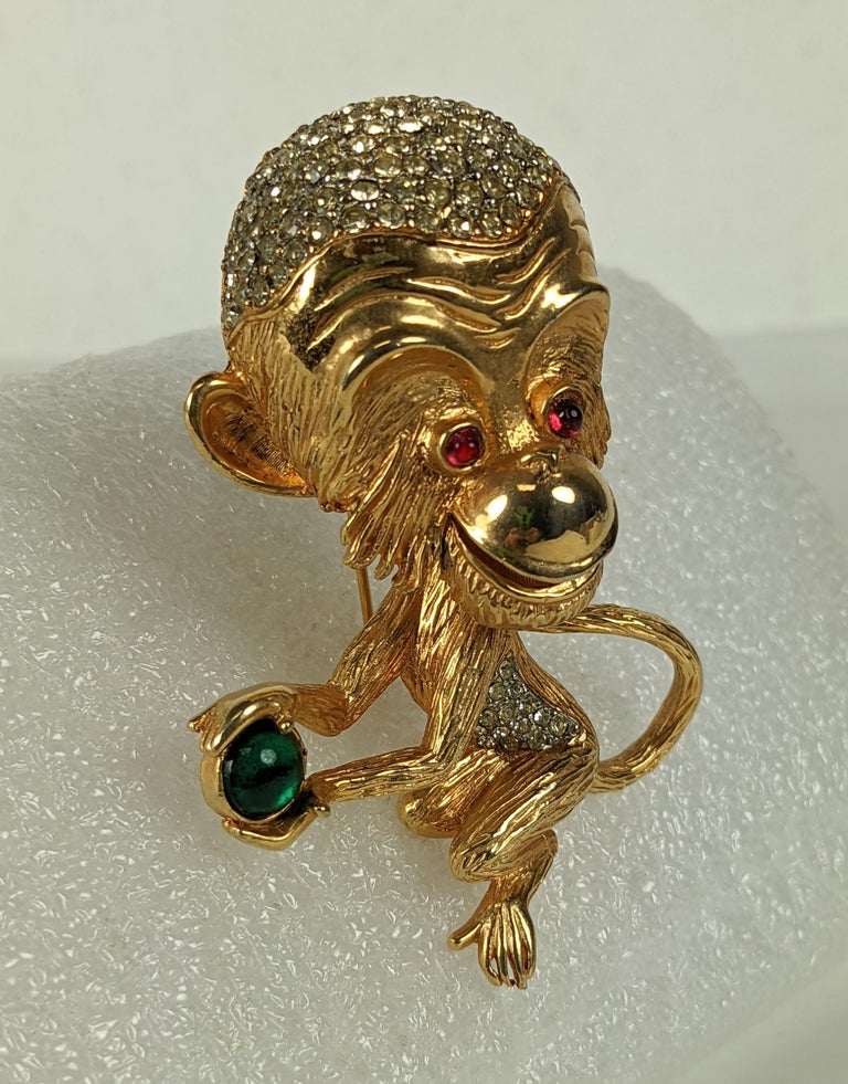 Pauline Rader Chattering Monkey Brooch For Sale at 1stDibs