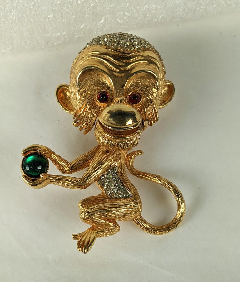 Pauline Rader Chattering Monkey Brooch For Sale at 1stDibs