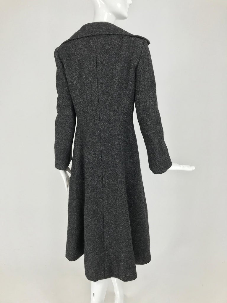 Pauline Trigere Grey Flecked Wool Princess Coat 1950s For Sale at ...