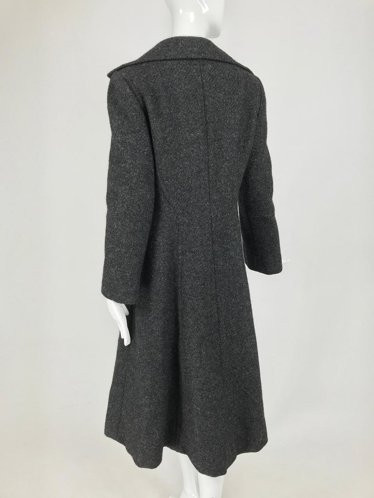 Pauline Trigere Grey Flecked Wool Princess Coat 1950s For Sale at ...