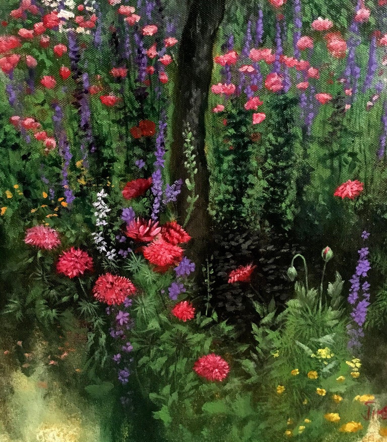 Paulo Jimenez - A walk through the garden, Painting, Oil on Canvas For ...