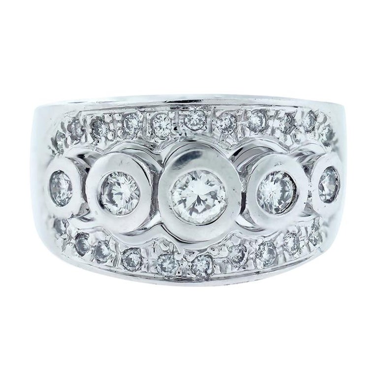 5-Stone Bezel Diamond Band Ring 11.60 mm For Sale at 1stDibs