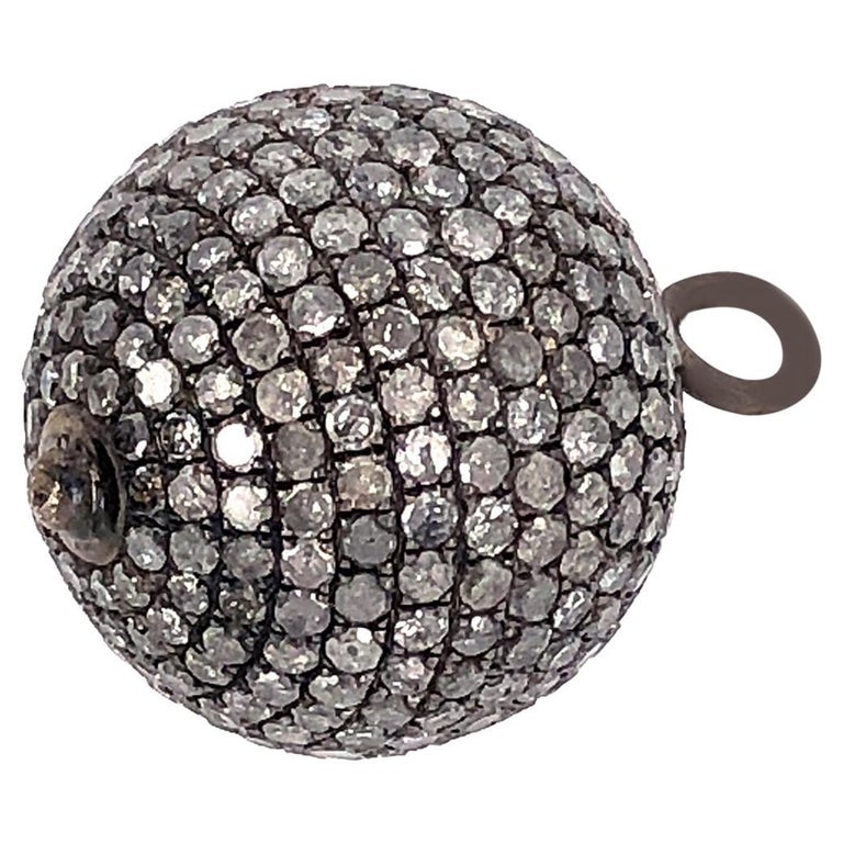 Pave Diamond Ball Pendant For Sale at 1stDibs