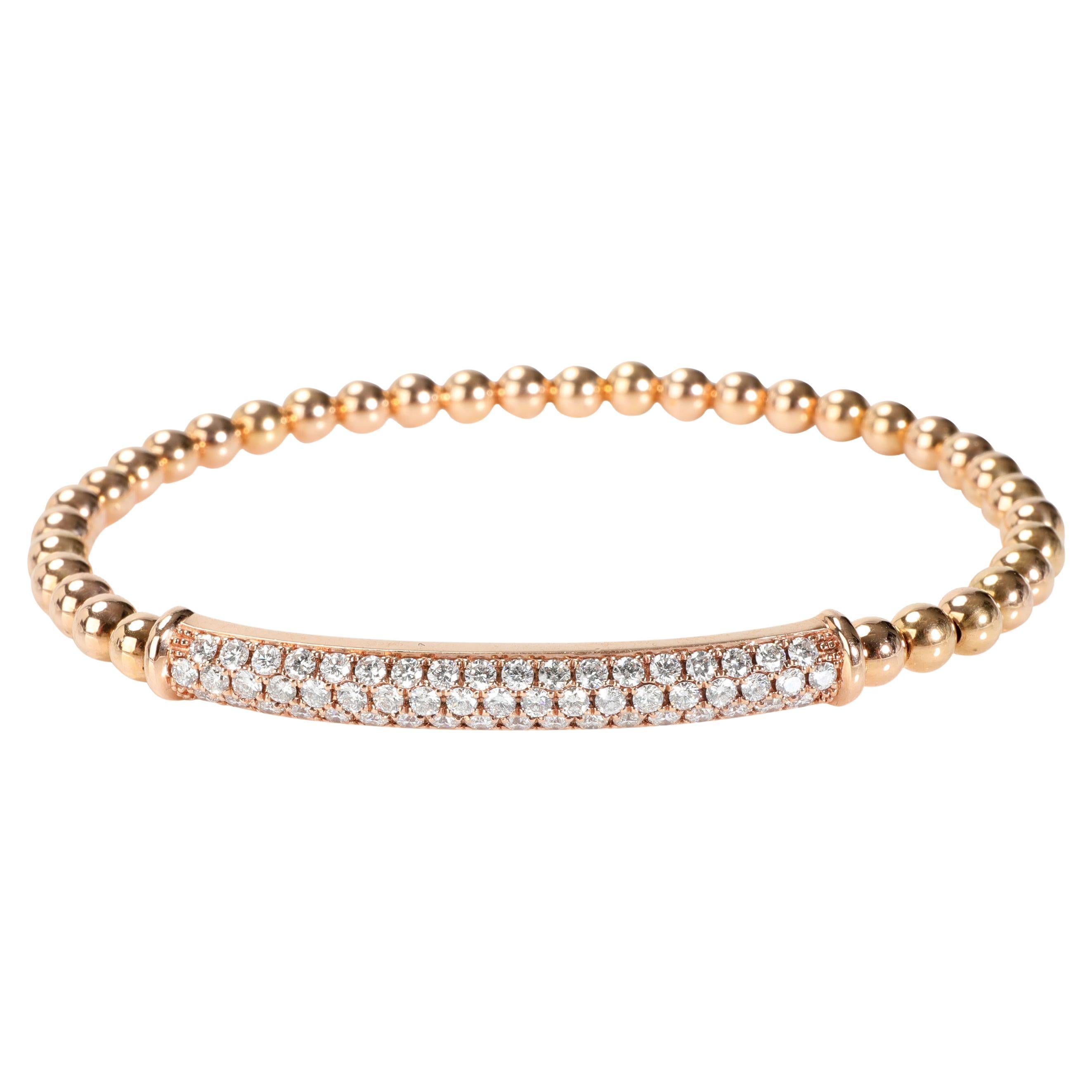 Pave Diamond Bead Bracelet in 14K White Gold 1.16 CTW For Sale at 1stDibs