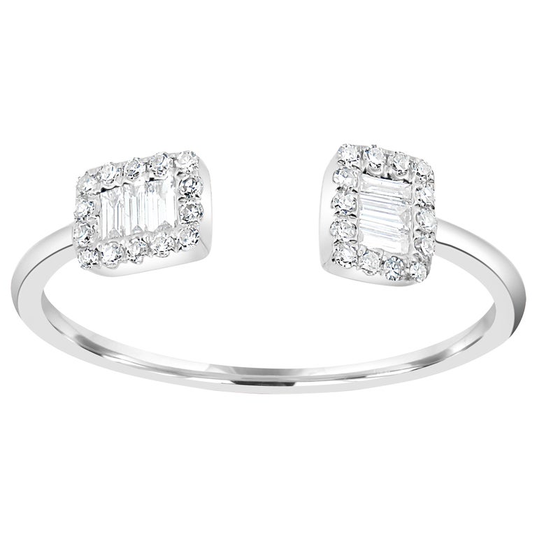 Luxle Pave Diamond Cuff Ring in 18 Karat White Gold For Sale at 1stDibs