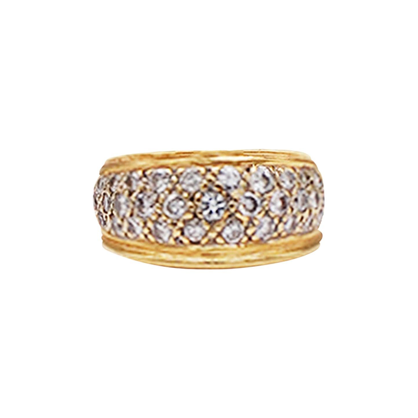 Chopard 18 Karat Yellow and White Gold Diamond Ring For Sale at 1stDibs