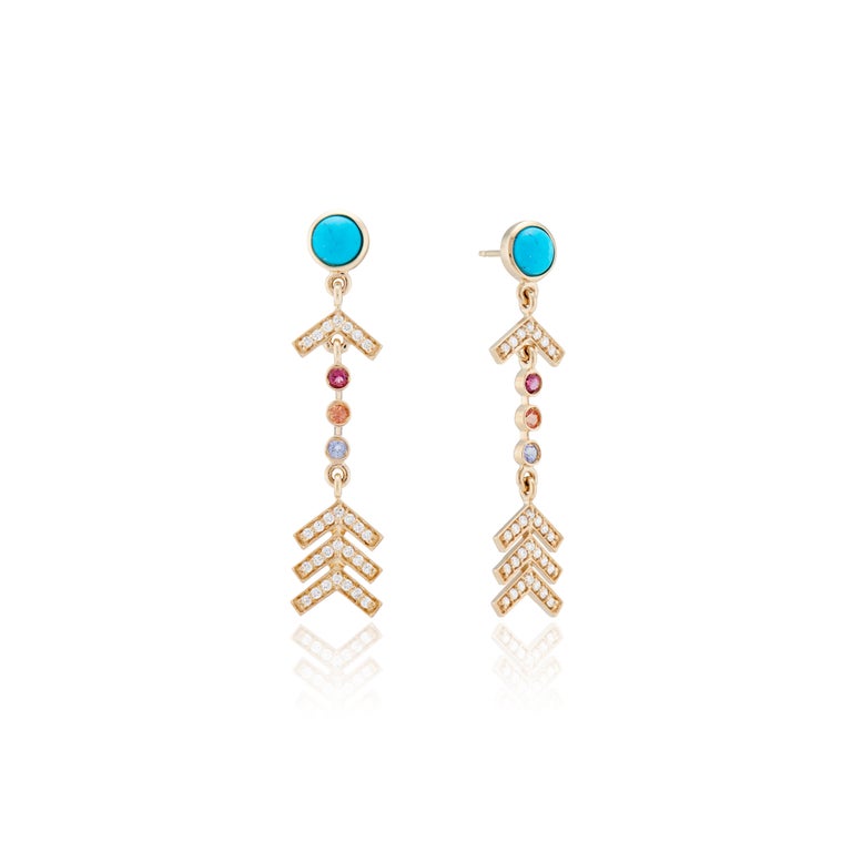 Marlo Laz Pave Diamond, Rhodolite, Tanzanite, Sapph Evening Arrow ...