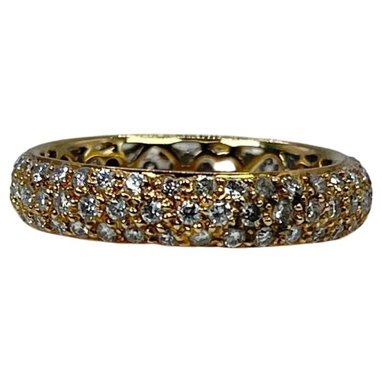Pave Diamond Ring 18kt Yellow Gold Wedding Band Luxury Pave Diamond ...