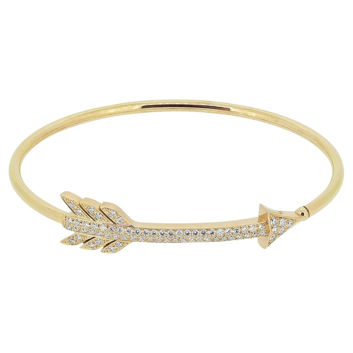 Pavé Diamond Set Arrow Bangle For Sale at 1stDibs