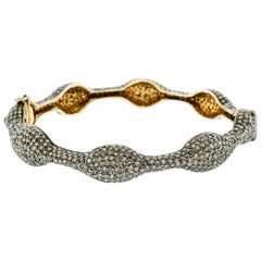 Silver Gold Vermeil Bangle Bracelet For Sale at 1stdibs