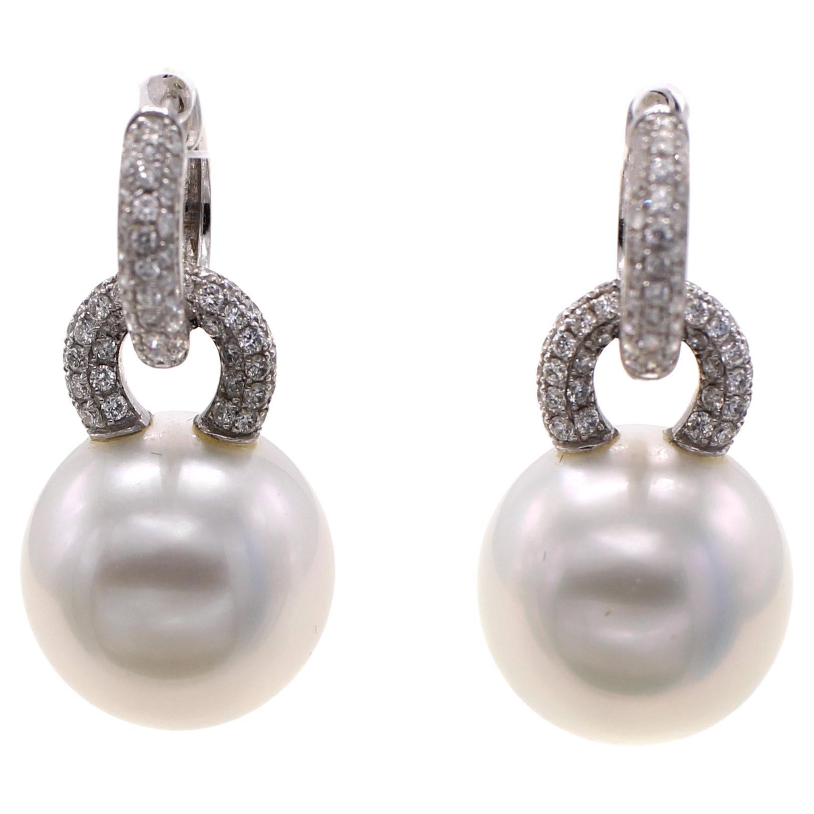 Gold Pearl and Diamond Snowflake Ear Clips For Sale at 1stDibs | earclips