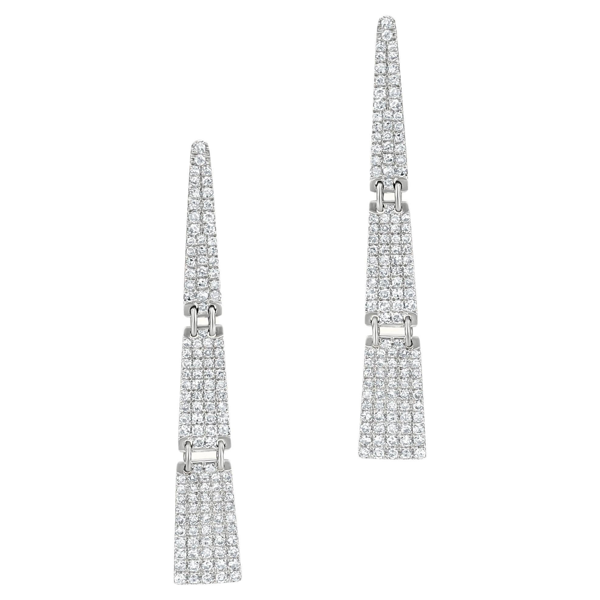 Circle Pave Fashion Diamond Earrings with Brilliant Cut Diamonds in ...