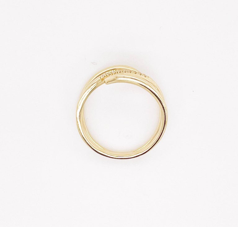 Customizable Pavé Diamond Wrap Ring, Yellow Gold, Split Shank For Sale ...