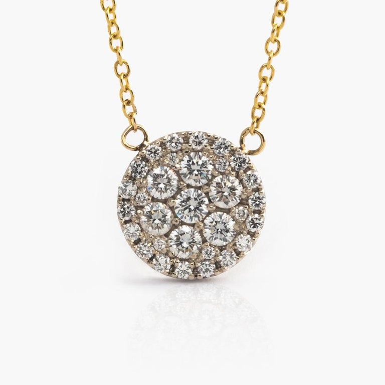Pave Disk Pendant For Sale at 1stDibs