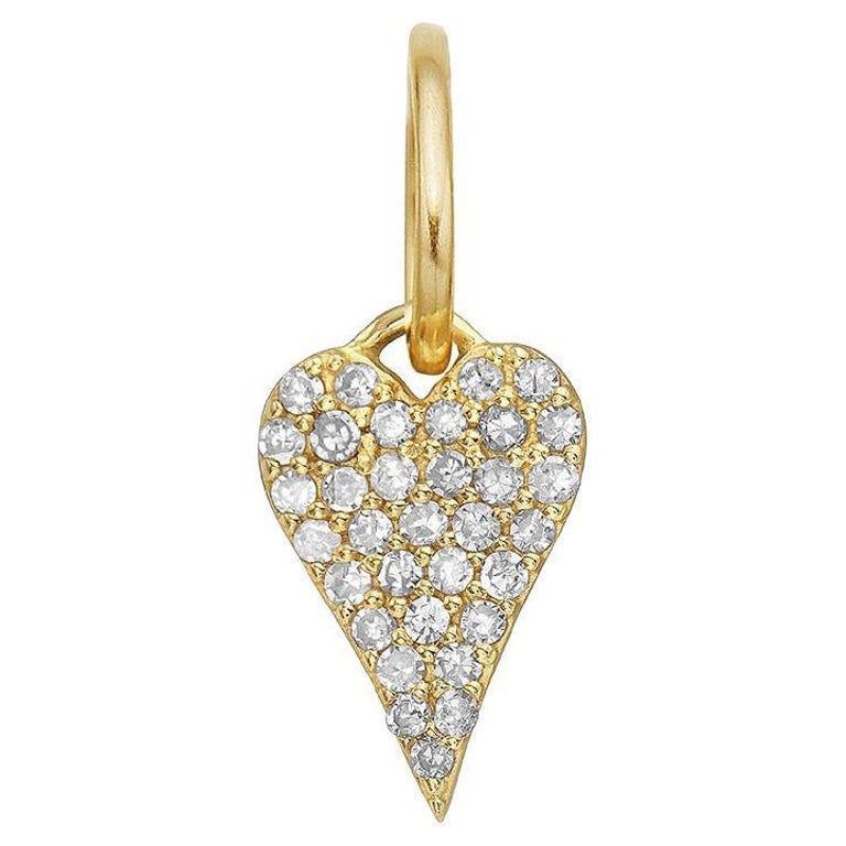 Pavé Heart Charm For Sale at 1stDibs
