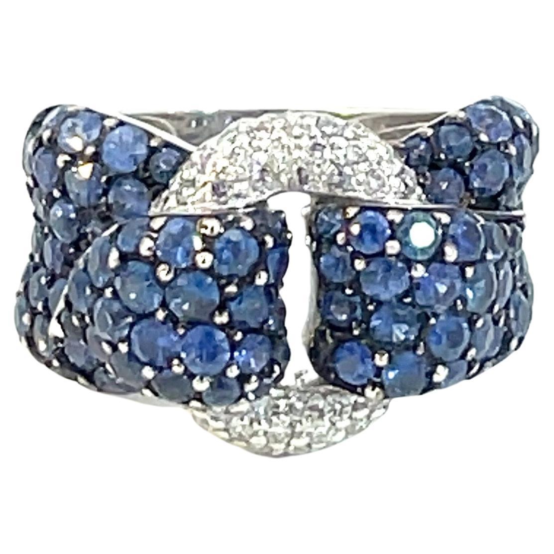 Pavéband-Ring mit Pink Saphiren und weißen Diamanten aus 18 Karat ...