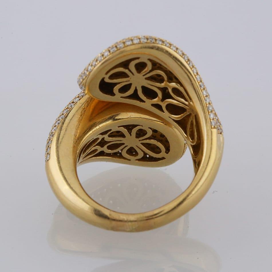 Pavé Set Diamond Crossover Dress Ring For Sale at 1stDibs