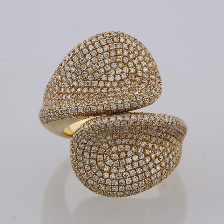 Pavé Set Diamond Crossover Dress Ring For Sale at 1stDibs