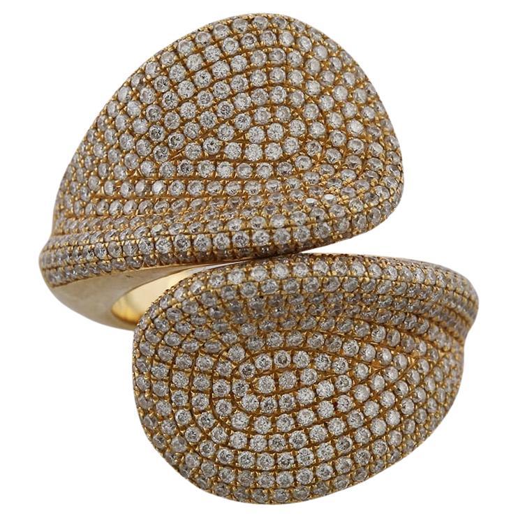 Pavé Set Diamond Crossover Dress Ring For Sale at 1stDibs
