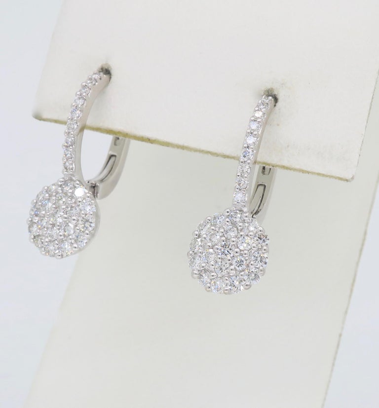 Pave Set Diamond Drop Earrings at 1stDibs