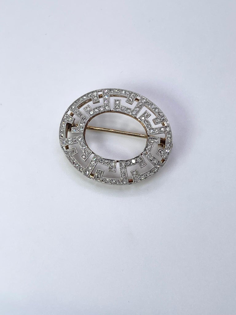 Pave Vintage Brooch Art Deco Style Brooch 14kt White Gold 0.45ct ...