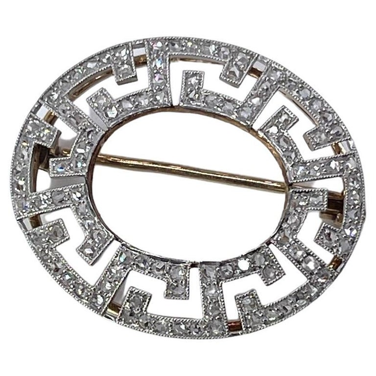 Pave Vintage Brooch Art Deco Style Brooch 14kt White Gold 0.45ct ...