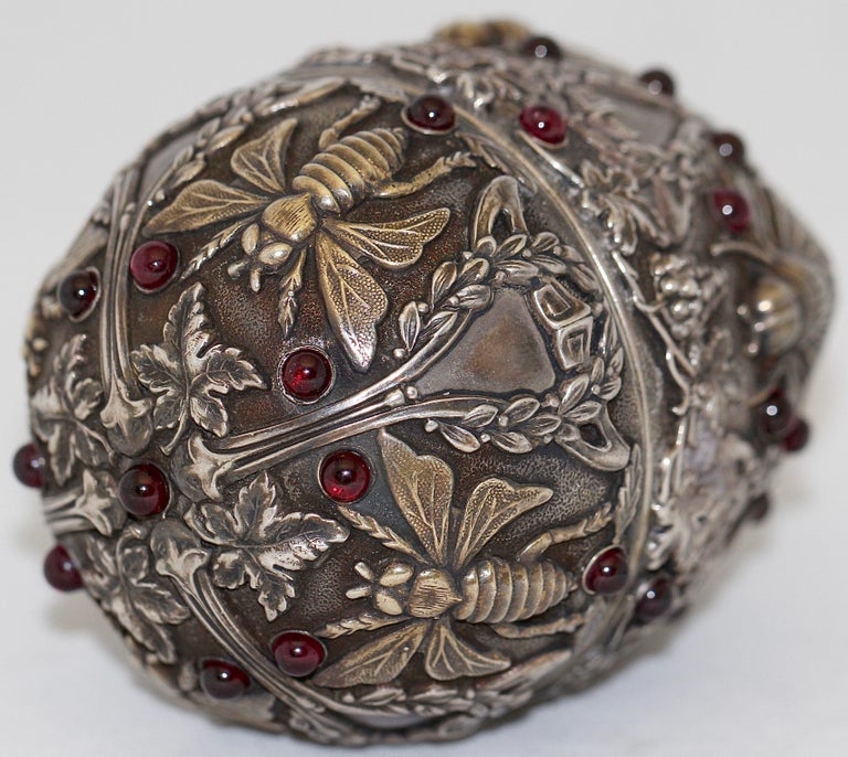Pavel Ovchinnikov, Russian Faberge Style 84 silver insects Egg with ...