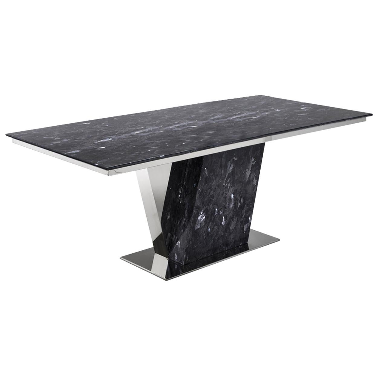 Rectangular Leather Dining Table, Scala by Stephane Parmentier for ...