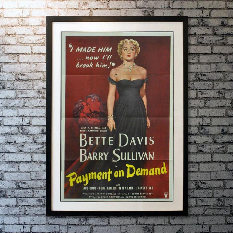 Payment on Demand, Unframed Poster, 1951 For Sale at 1stDibs
