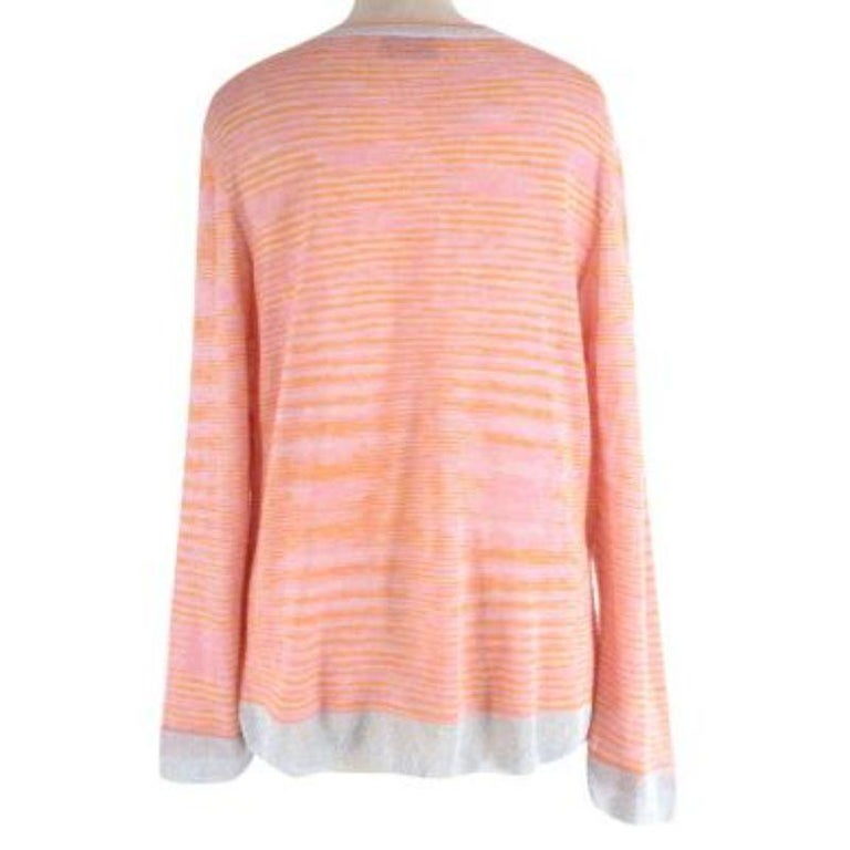Peach Striped V-Jumper For Sale at 1stDibs