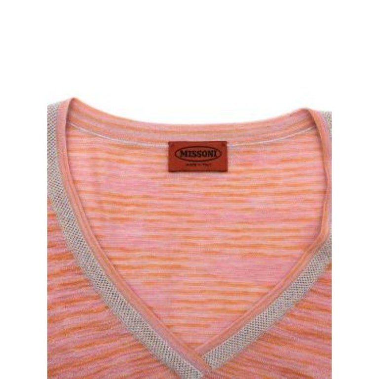 Peach Striped V-Jumper For Sale at 1stDibs