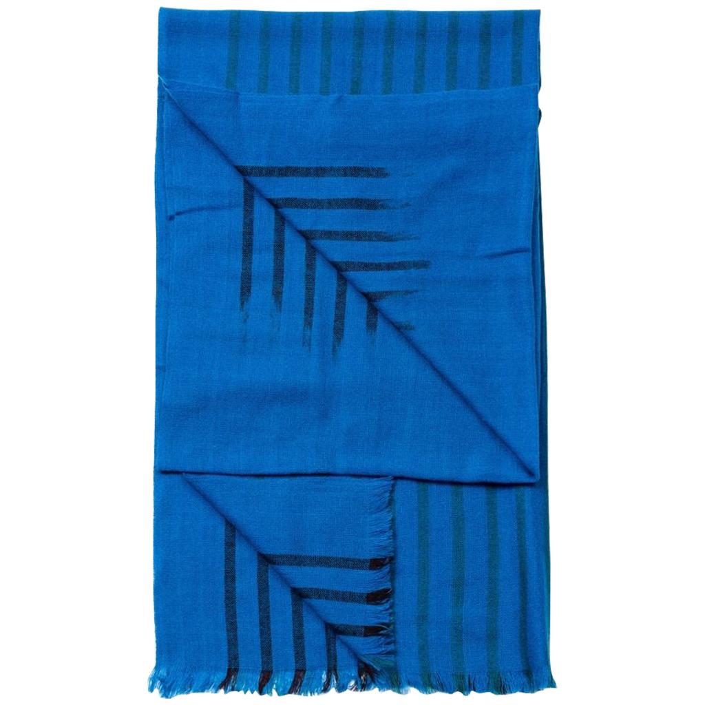 Burberry Prorsum Blue "Raining Cats, Dogs and Pitchforks" XL 52" Silk ...