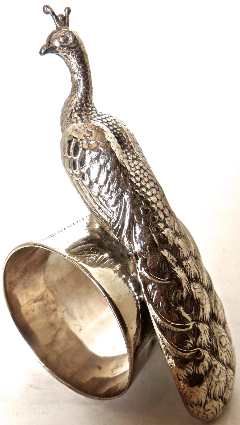 Peacock Theme Victorian Silver Plated Napkin Ring Meriden Britannia Co ...