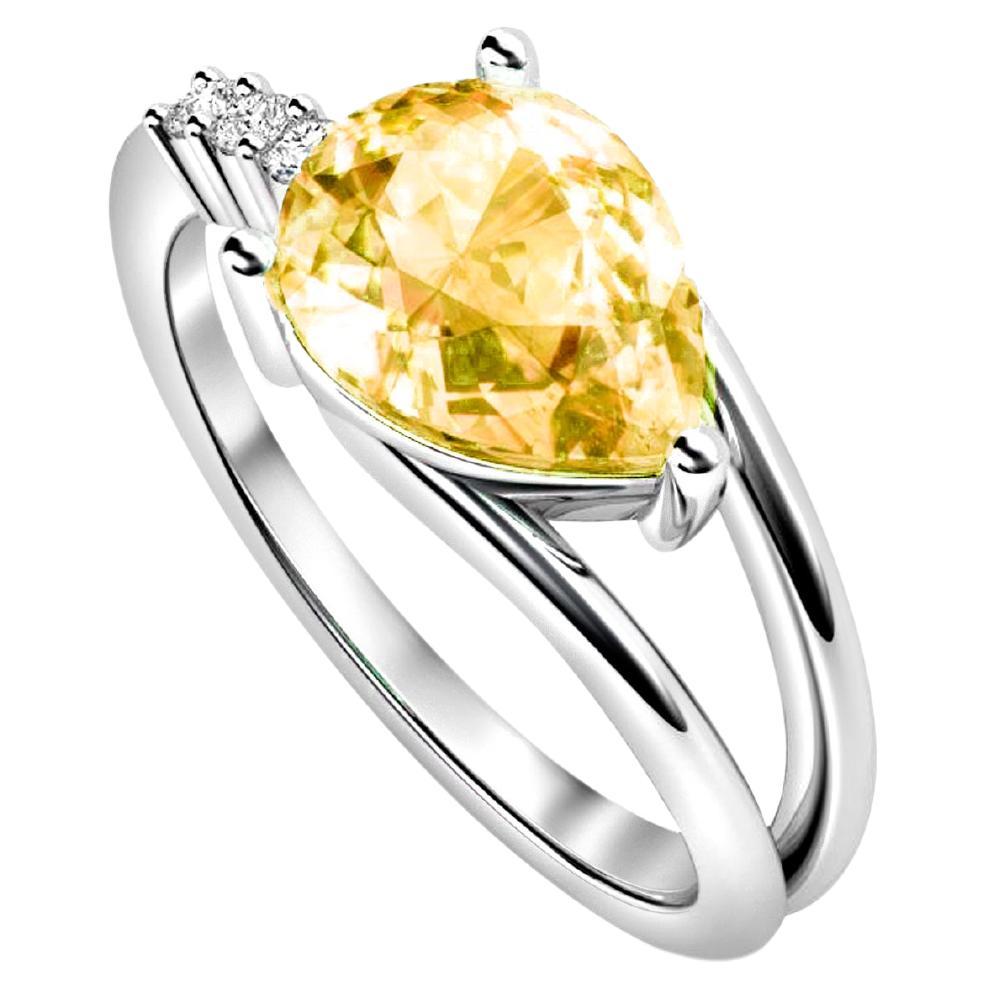 Customizable Pear citrine 14k gold ring. For Sale at 1stDibs