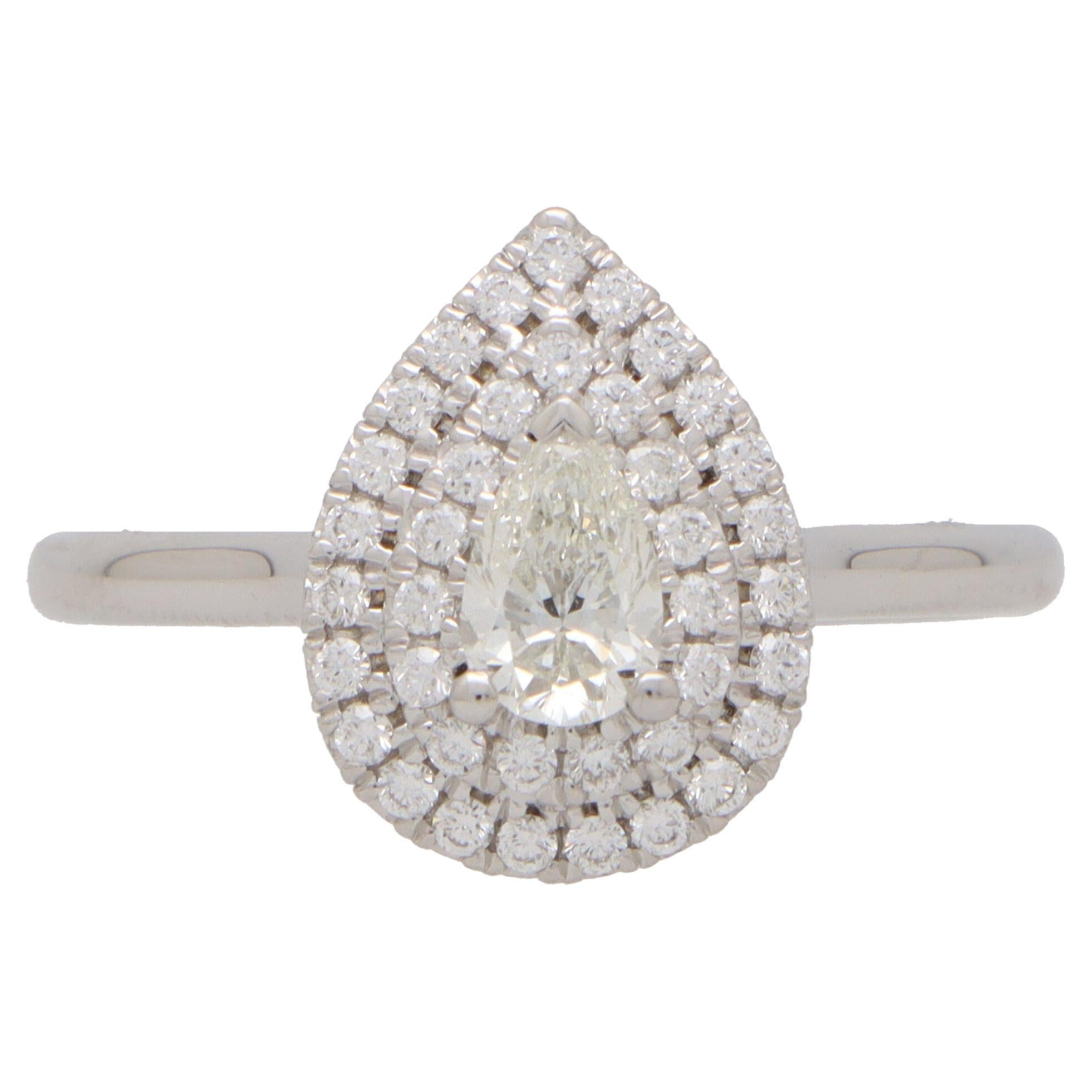 Edwardian Double Pear Diamond Ring For Sale at 1stDibs