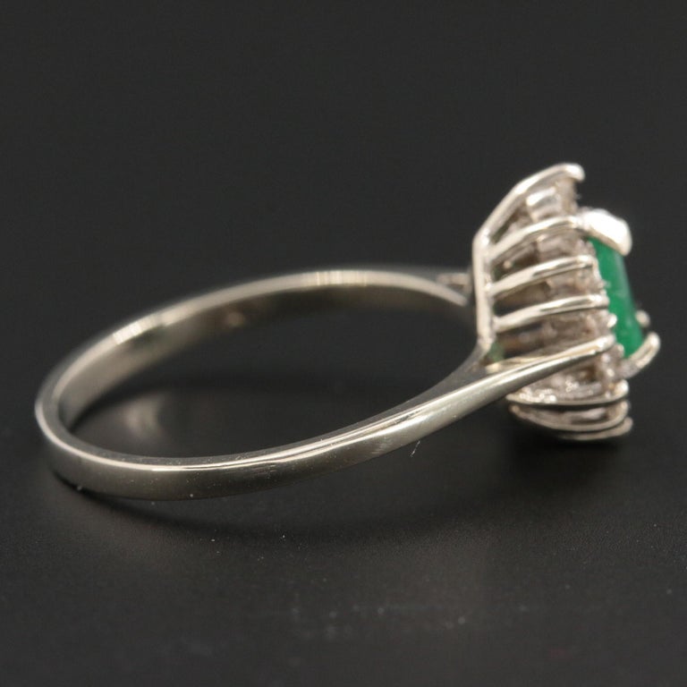 Customizable Pear Cut Emerald Engagement Ring, Antique Emerald Wedding ...