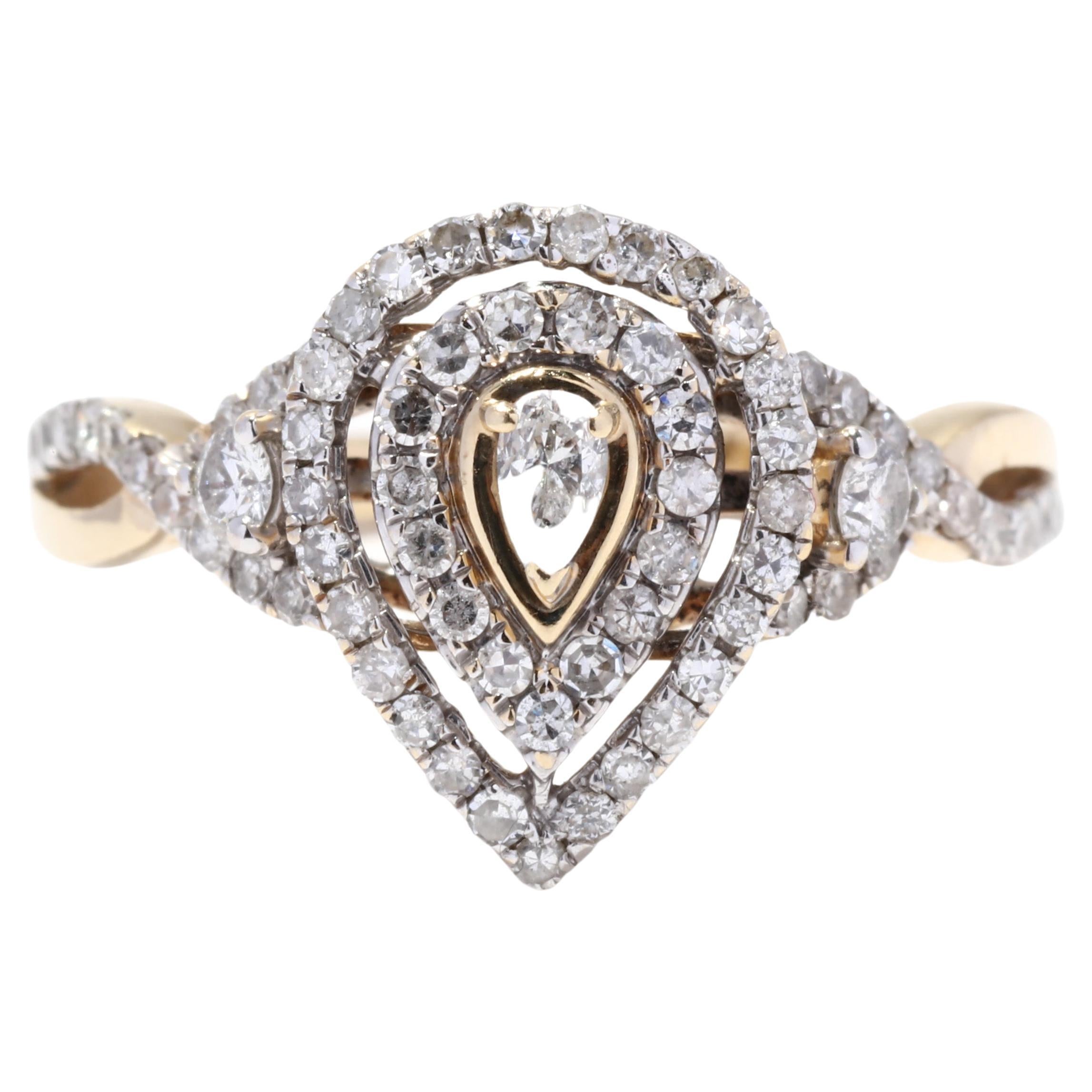 Vintage 14kt Gold and Diamond Engagement Ring For Sale at 1stDibs
