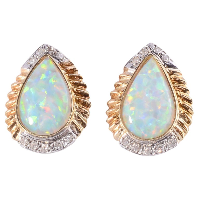 Pear Opal Earrings For Sale at 1stDibs