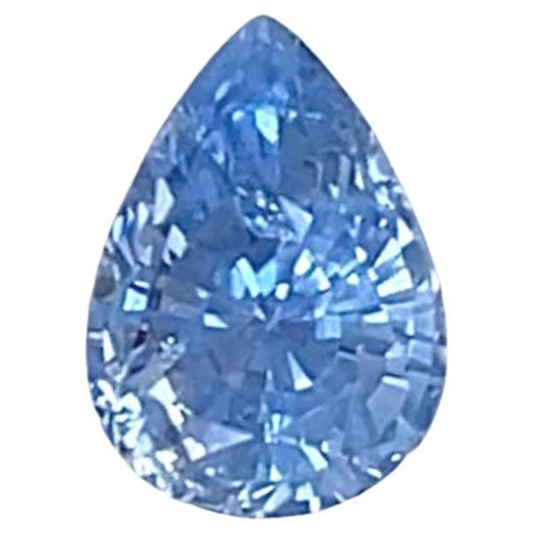 Pear Shape 1.42 Carat Cornflower Blue Natural Sapphire For Sale at 1stDibs